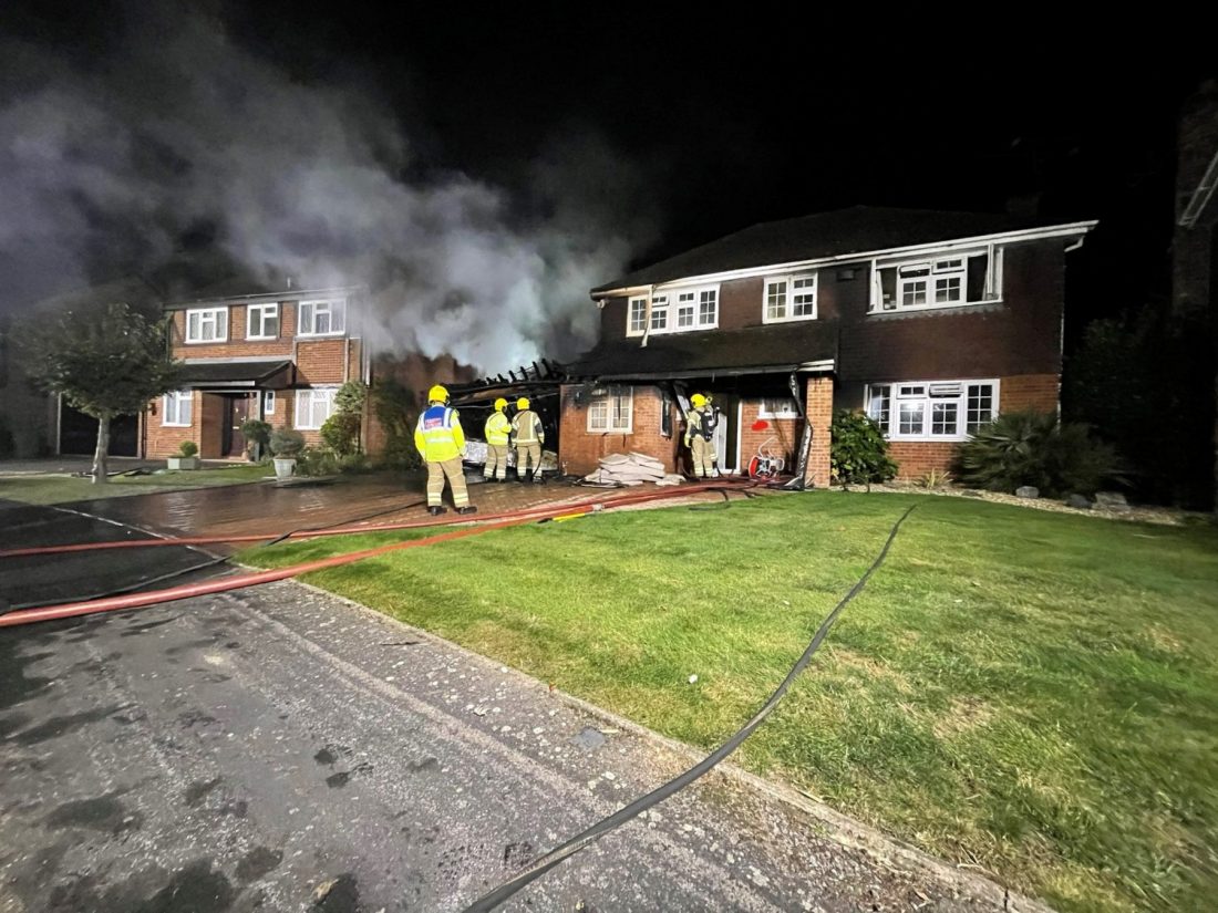 Firefighters tackle garage blaze - Hampshire & Isle of Wight Fire ...