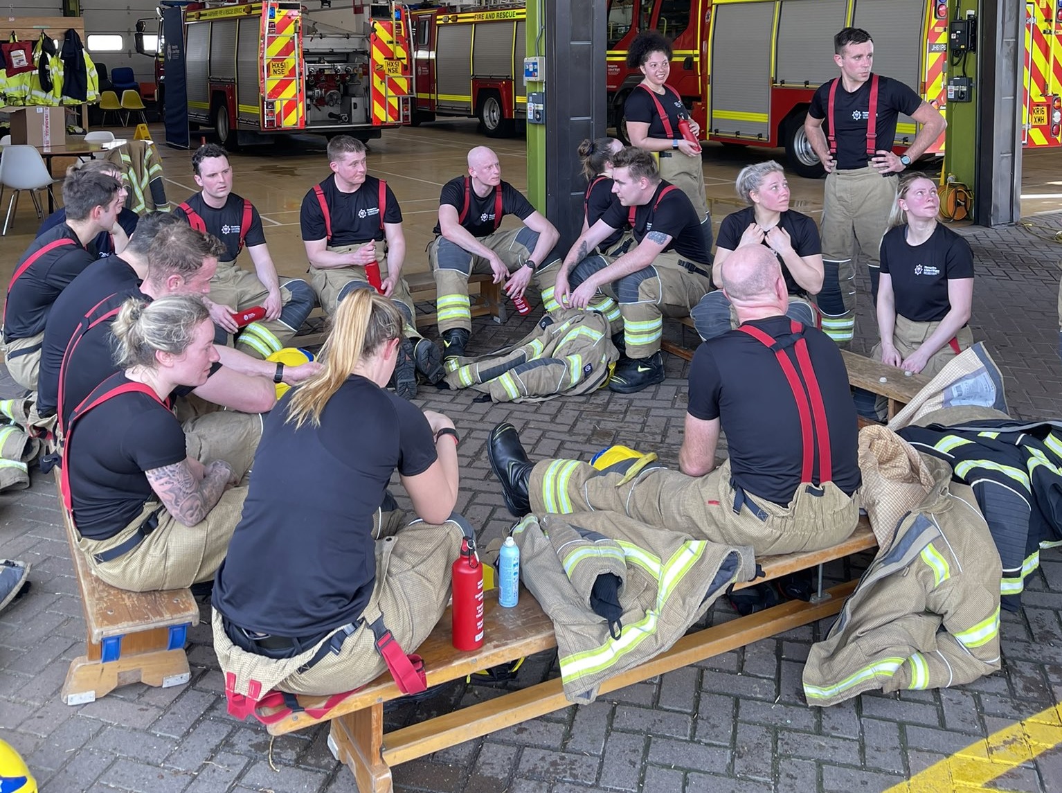 New firefighters celebrate graduation before they arrive at a fire ...