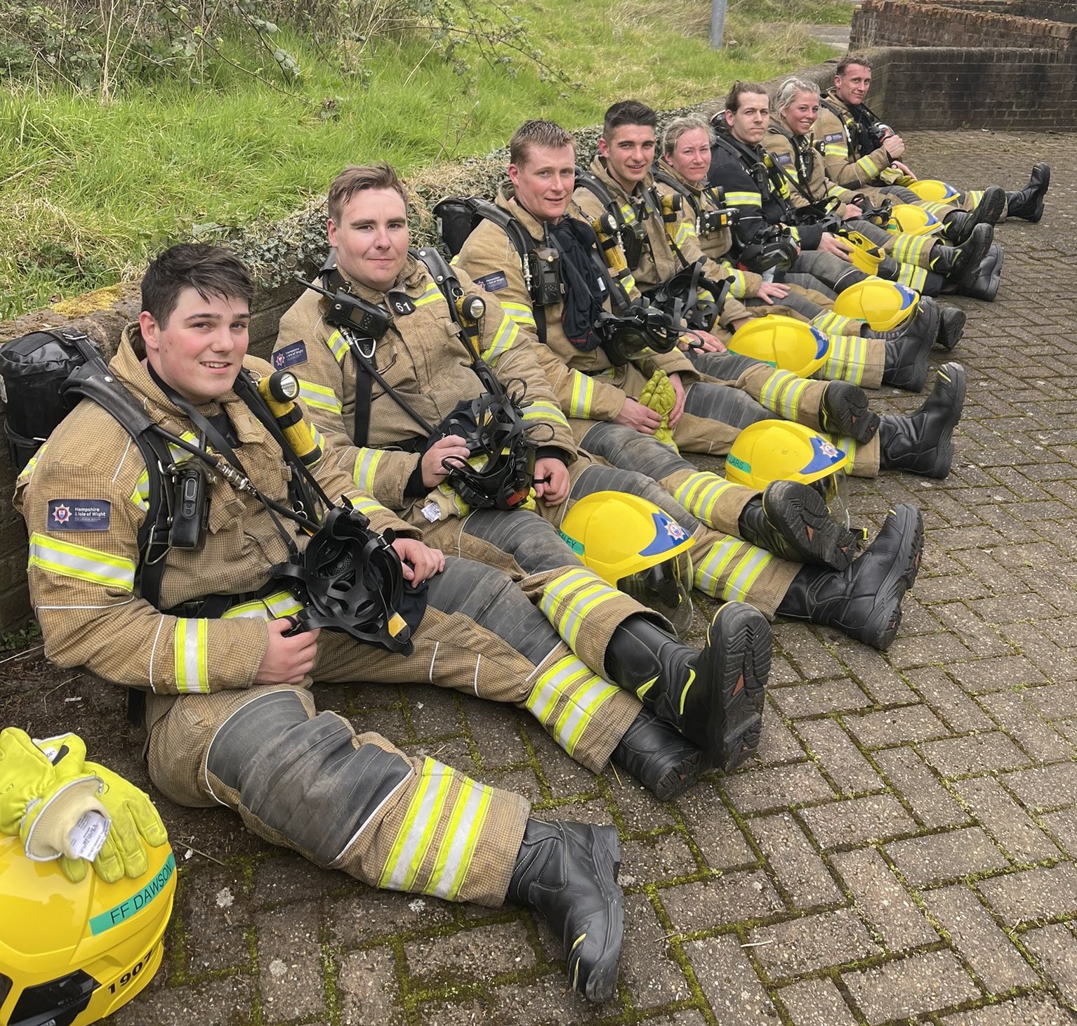 New firefighters celebrate graduation before they arrive at a fire ...