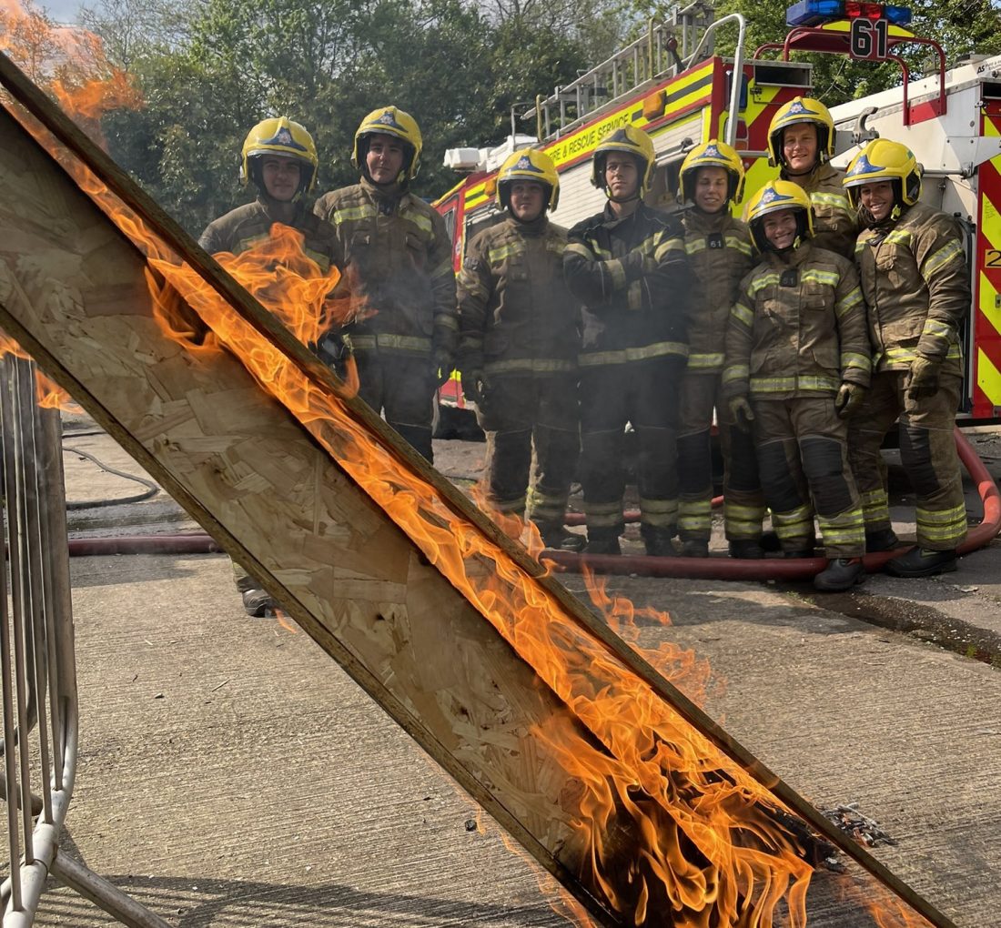 New firefighters celebrate graduation before they arrive at a fire ...