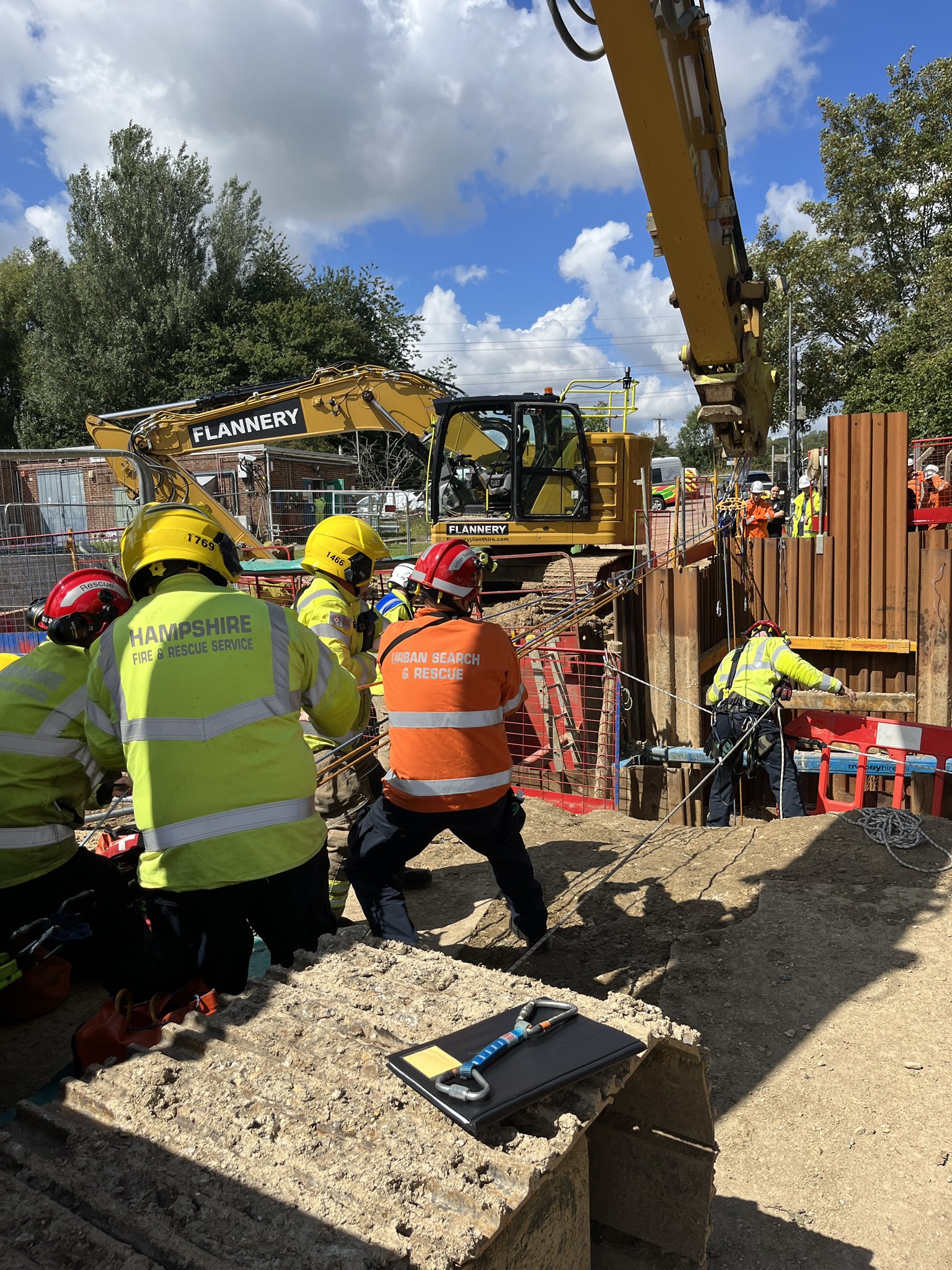 Specialist rope firefighters rescued man who had fallen in pit ...