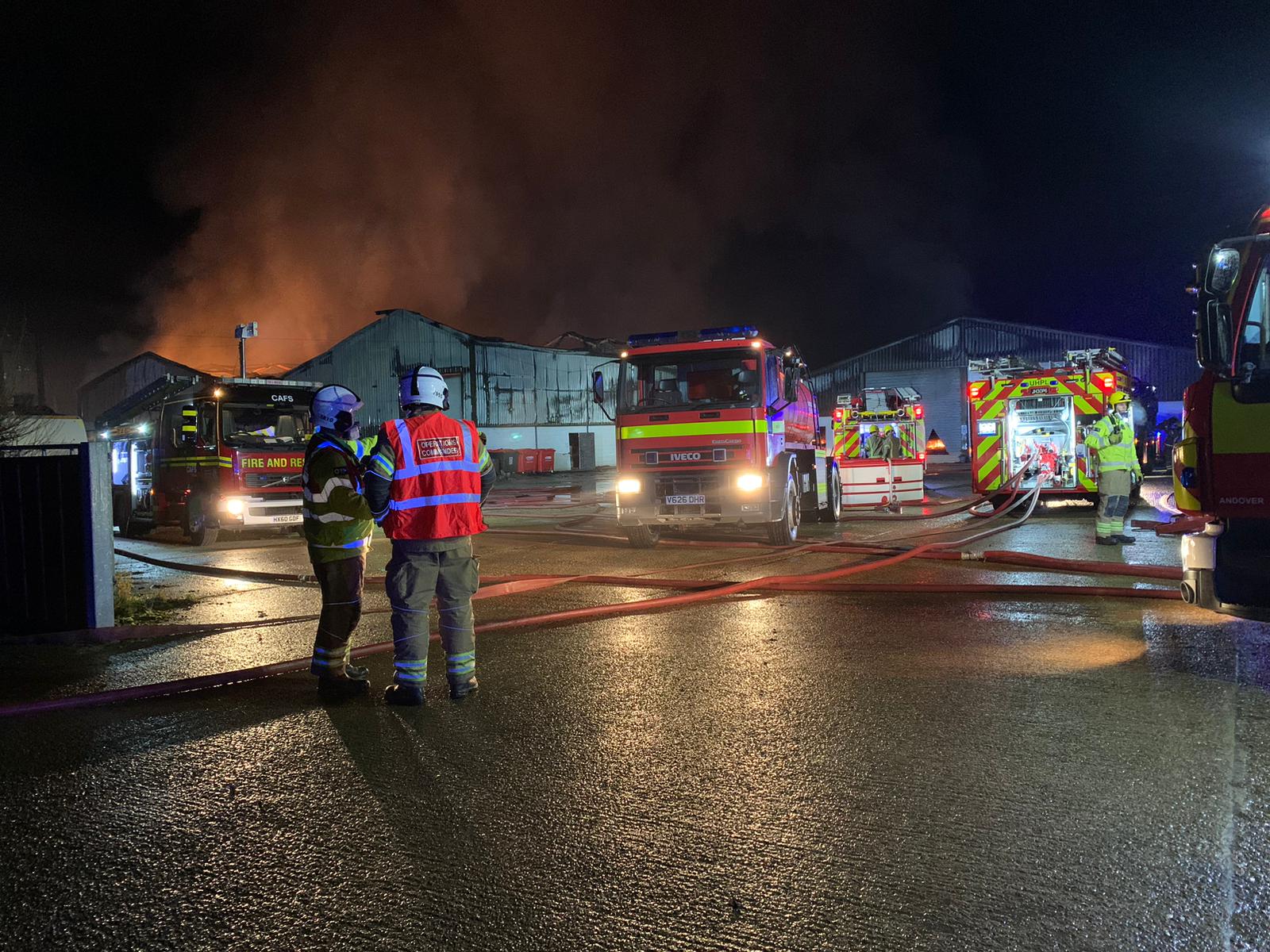 Large building fire sees early morning call out for Hampshire and ...