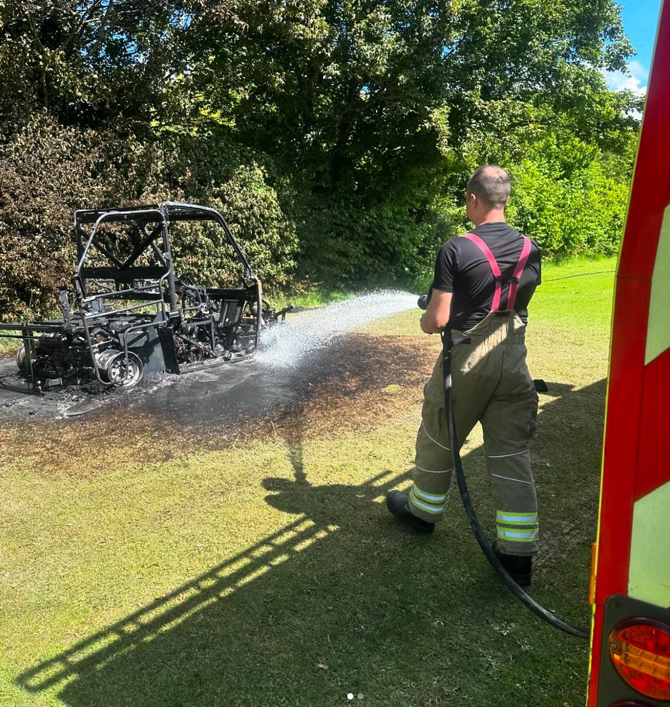 Farm vehicle fire extinguished by Horndean on-call firefighters ...