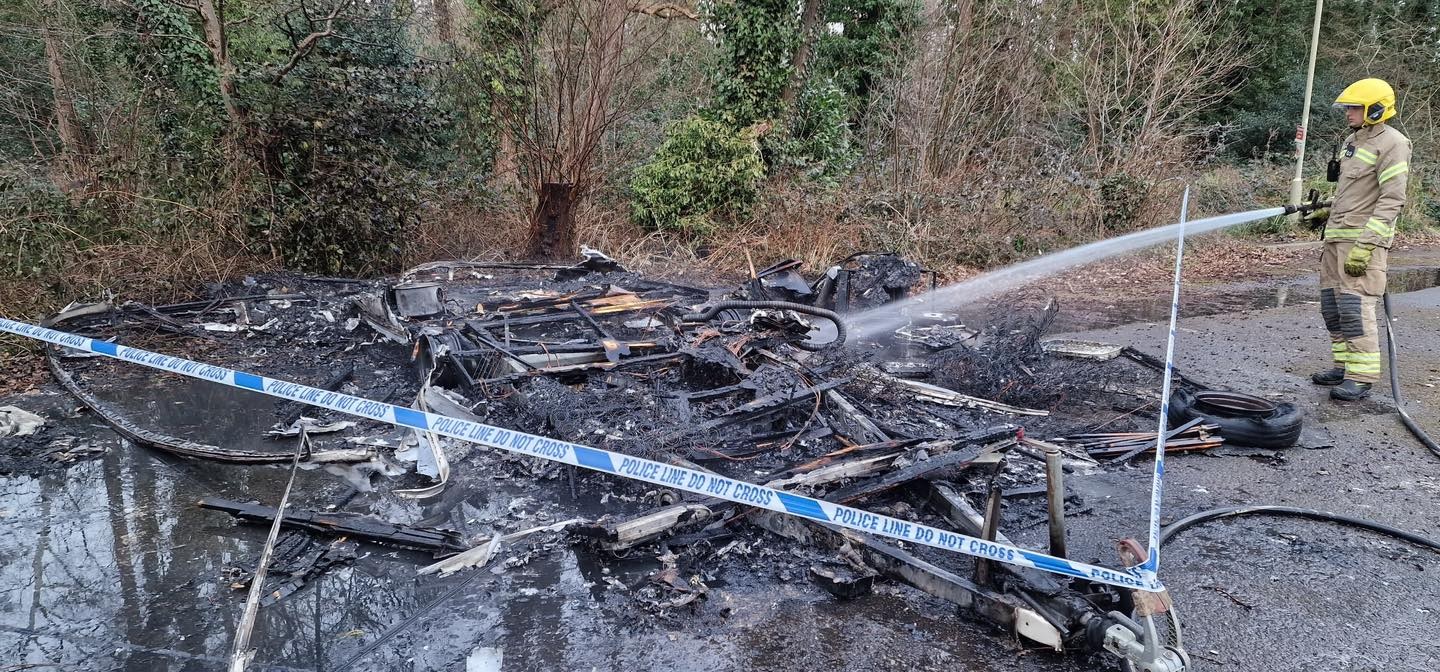 Caravan destroyed in Church Crookham blaze - Hampshire & Isle of Wight ...